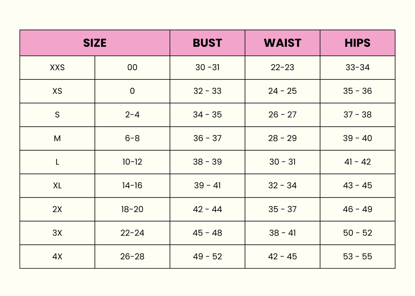 Size Guide – onewith