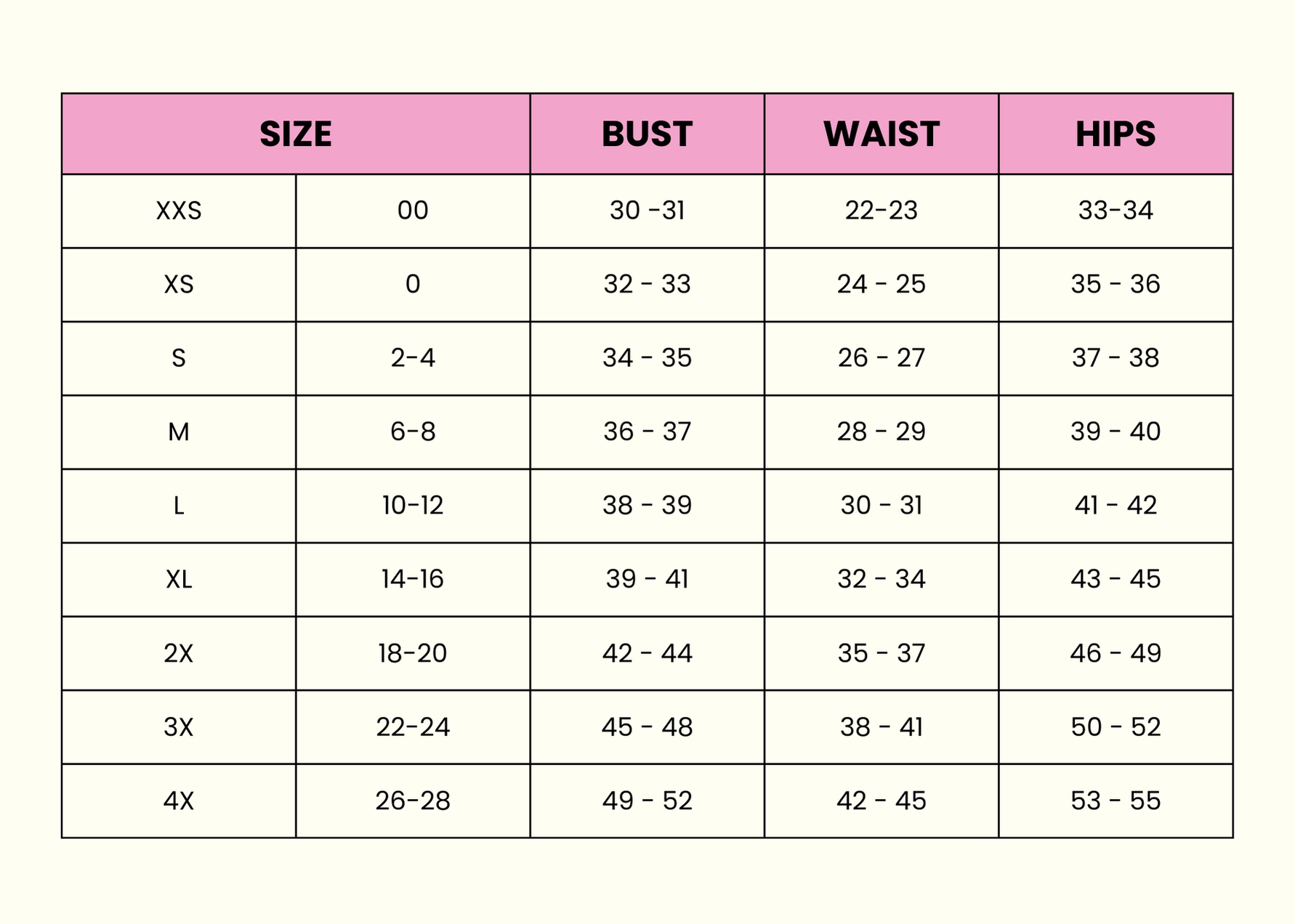 Size Guide – onewith